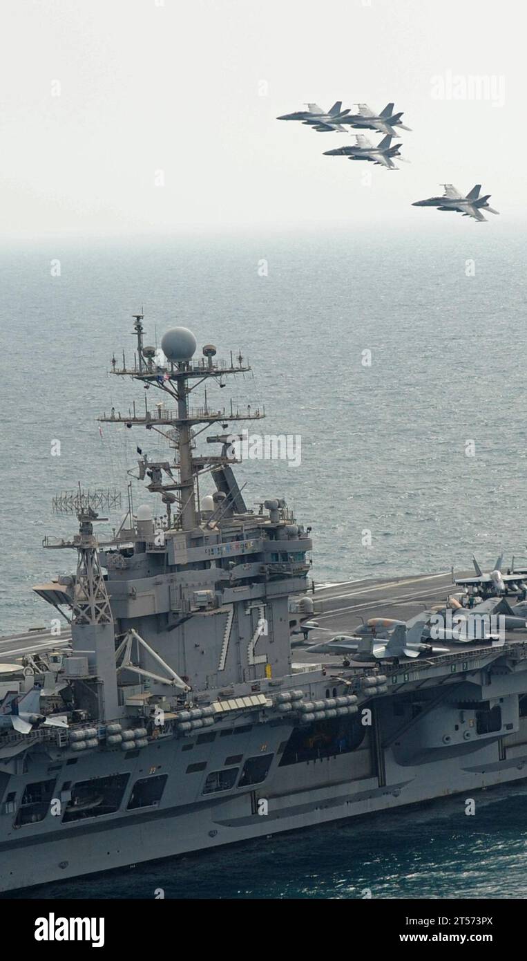 US Navy F18F Super Hornets assigned to the Bounty Hunters of Strike ...