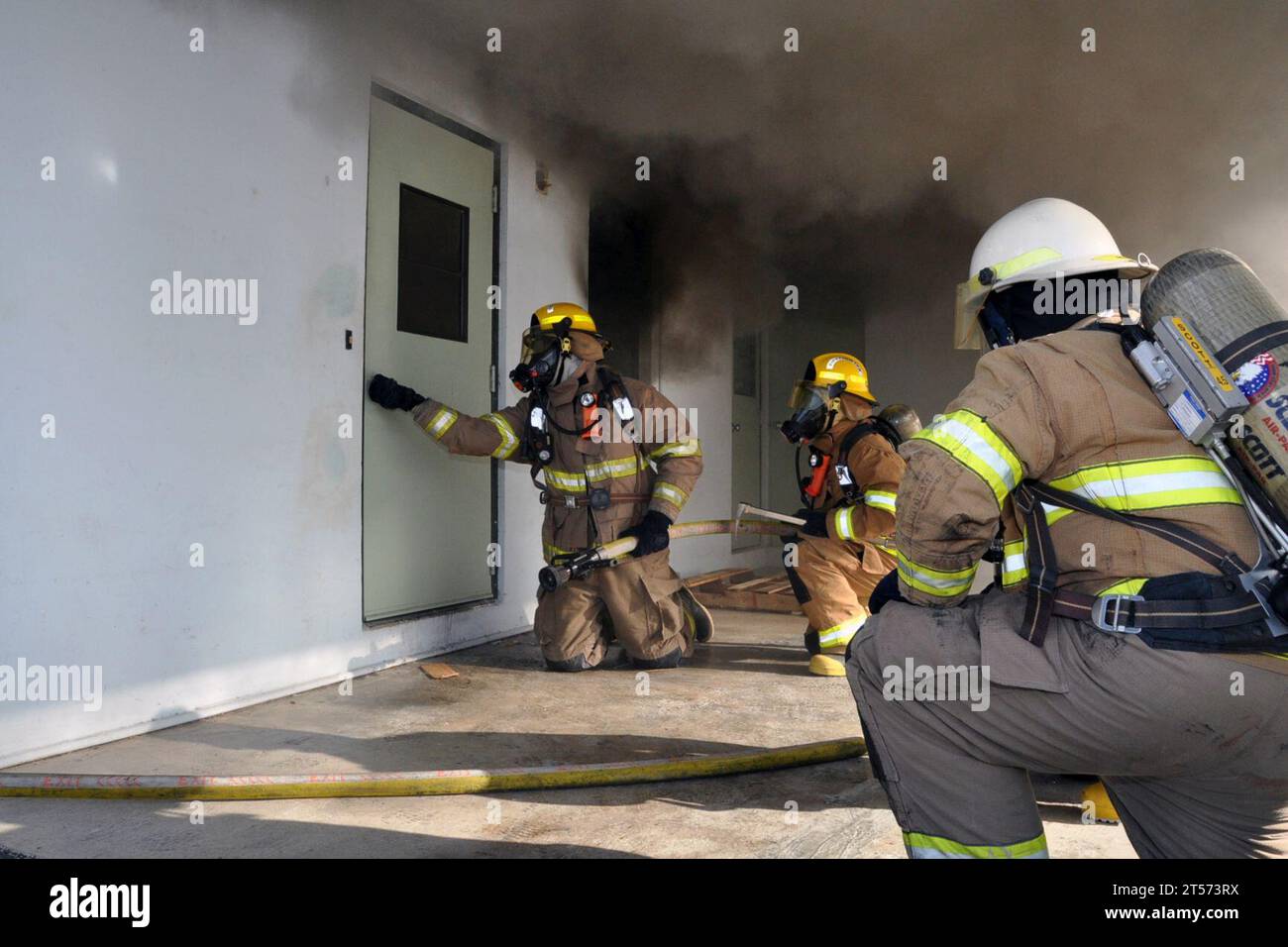 US Navy Fire and emergency services personnel at Naval Station ...
