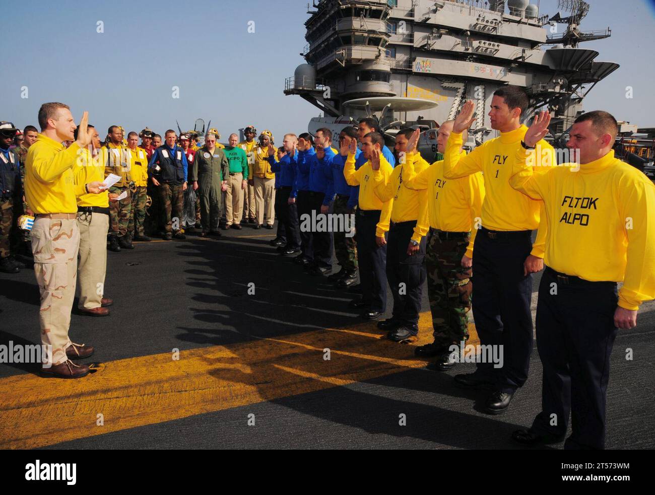 US Navy Flight deck officer Stock Photo - Alamy