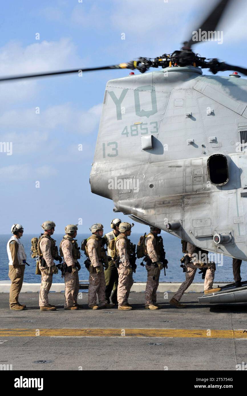 US Navy Marines assigned to the 11th Marine Expeditionary Unit (11th ...