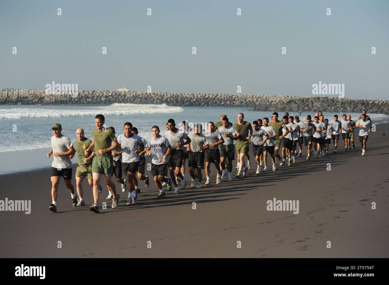US Navy Marines and Sailors from High Speed Vessel (HSV 2) Swift run in ...