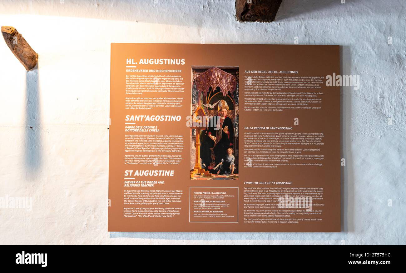 An information sign for augustinian order of Novacella Abbey, Varna ...