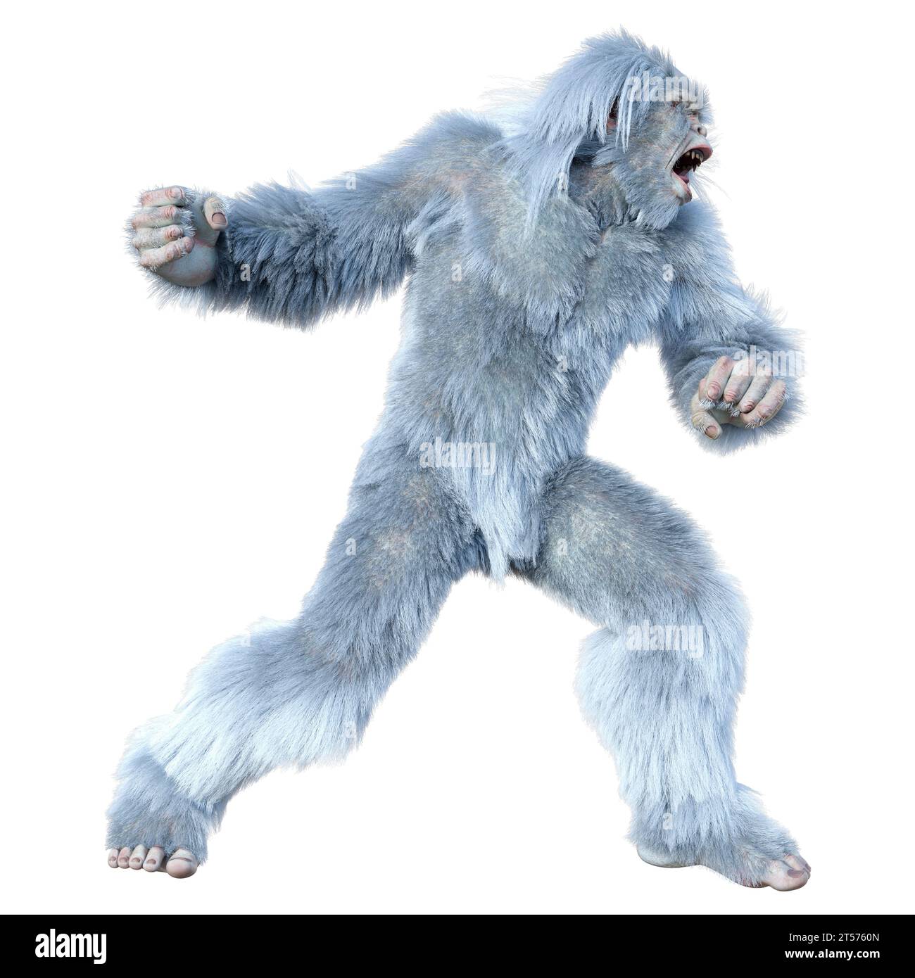 3D rendering of a fantasy creature yeti isolated on white background ...