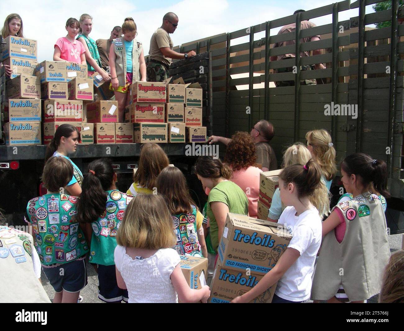 US Navy Navy assists Girl Scouts load boxes of cookies.jpg Stock Photo ...