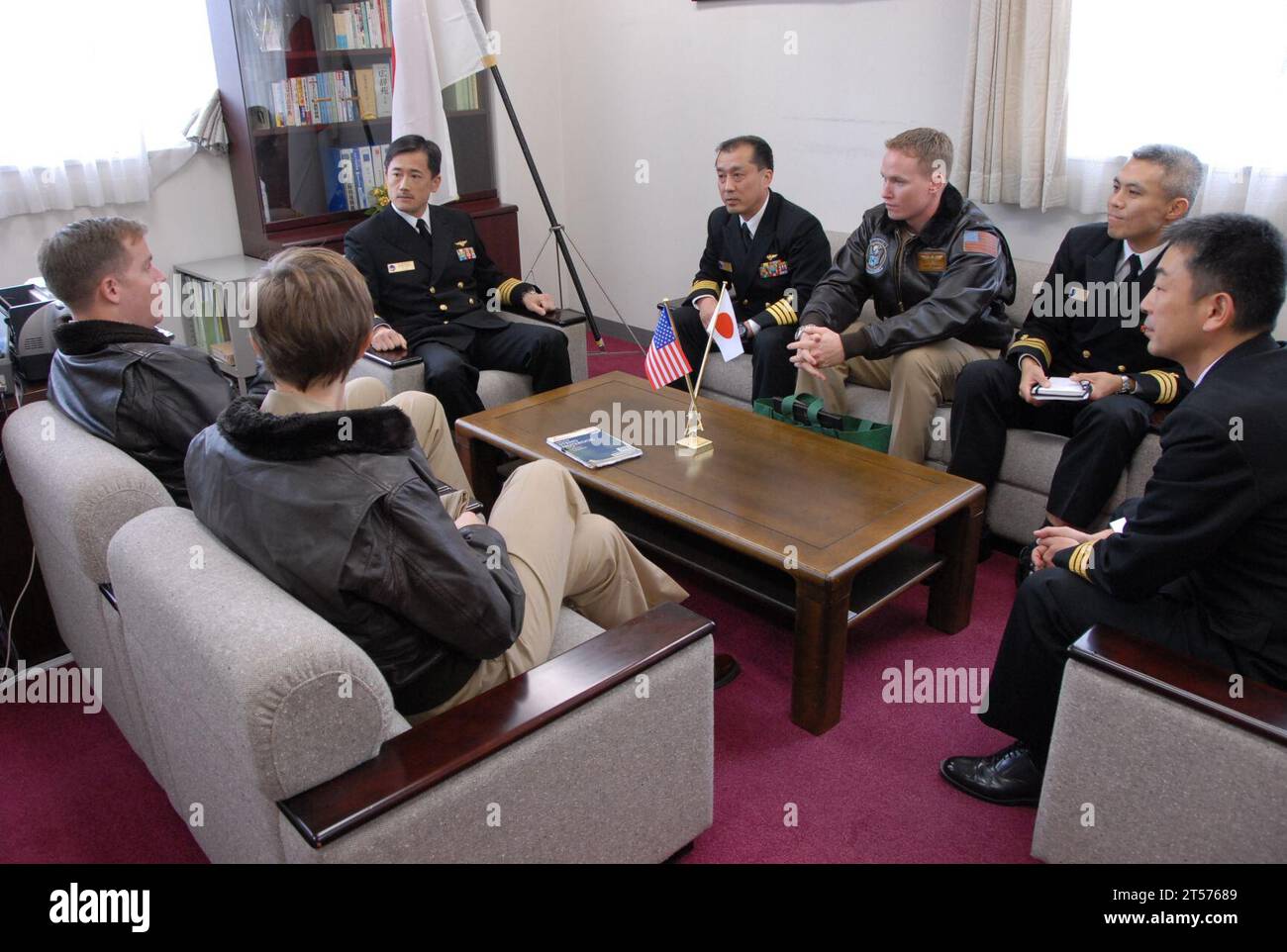 US Navy Officers from Patrol Squadron (VP) 16 meet with officers from ...