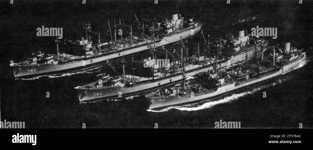 US Navy oilers Taluga (AO-62) Hassayampa (AO-145) and Kawishiwi (AO-146 ...