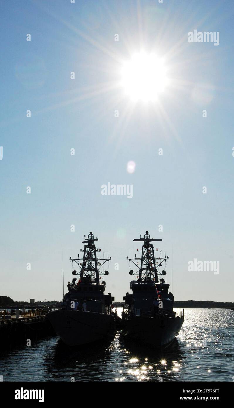 US Navy Patrol coastal ships USS Monsoon (PC 4) and USS Tempest (PC 2 ...