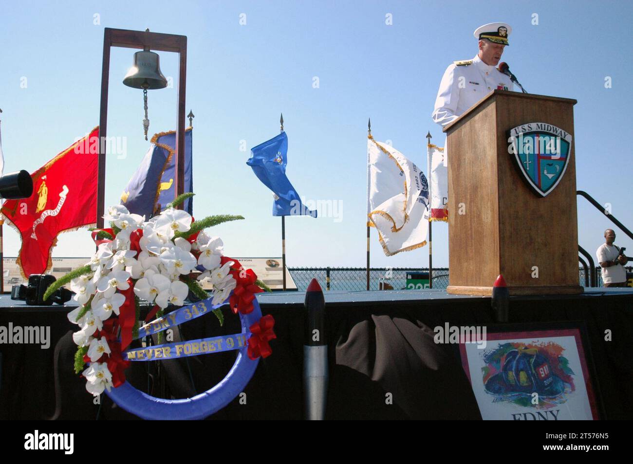 US Navy Rear Adm. Chris Sadler, commander of Naval Air Forces Reserve ...