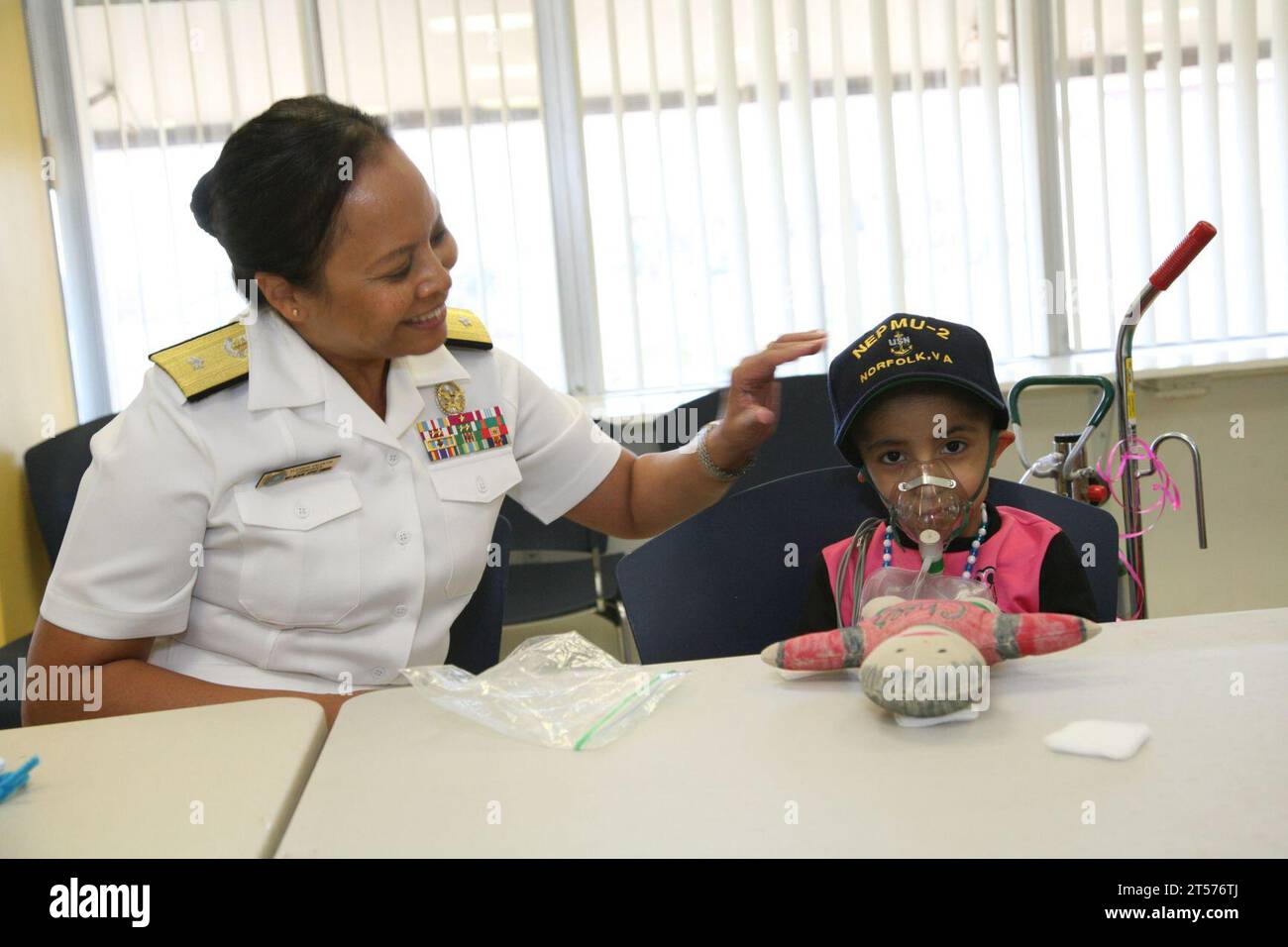 US Navy Rear Adm. Eleanor Valentin, commander of Navy Medicine Support ...