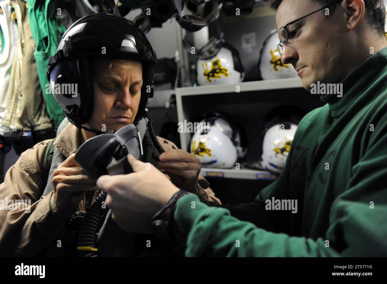 US Navy Rear Adm. Nora W. Tyson, commander of Carrier Strike Group (CSG ...