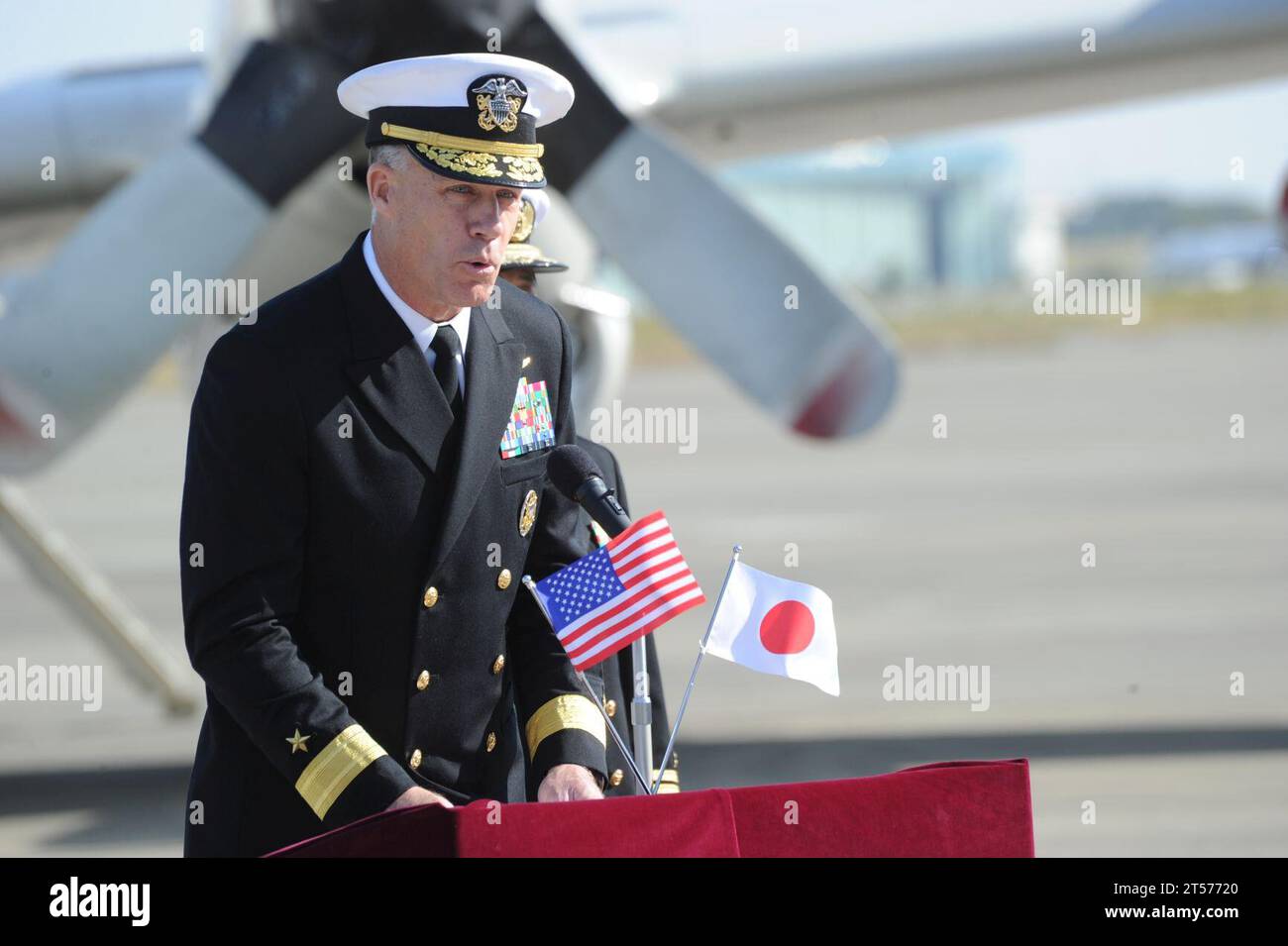 US Navy Rear Adm. Sean Buck speaks to the media about Annual Exercise ...