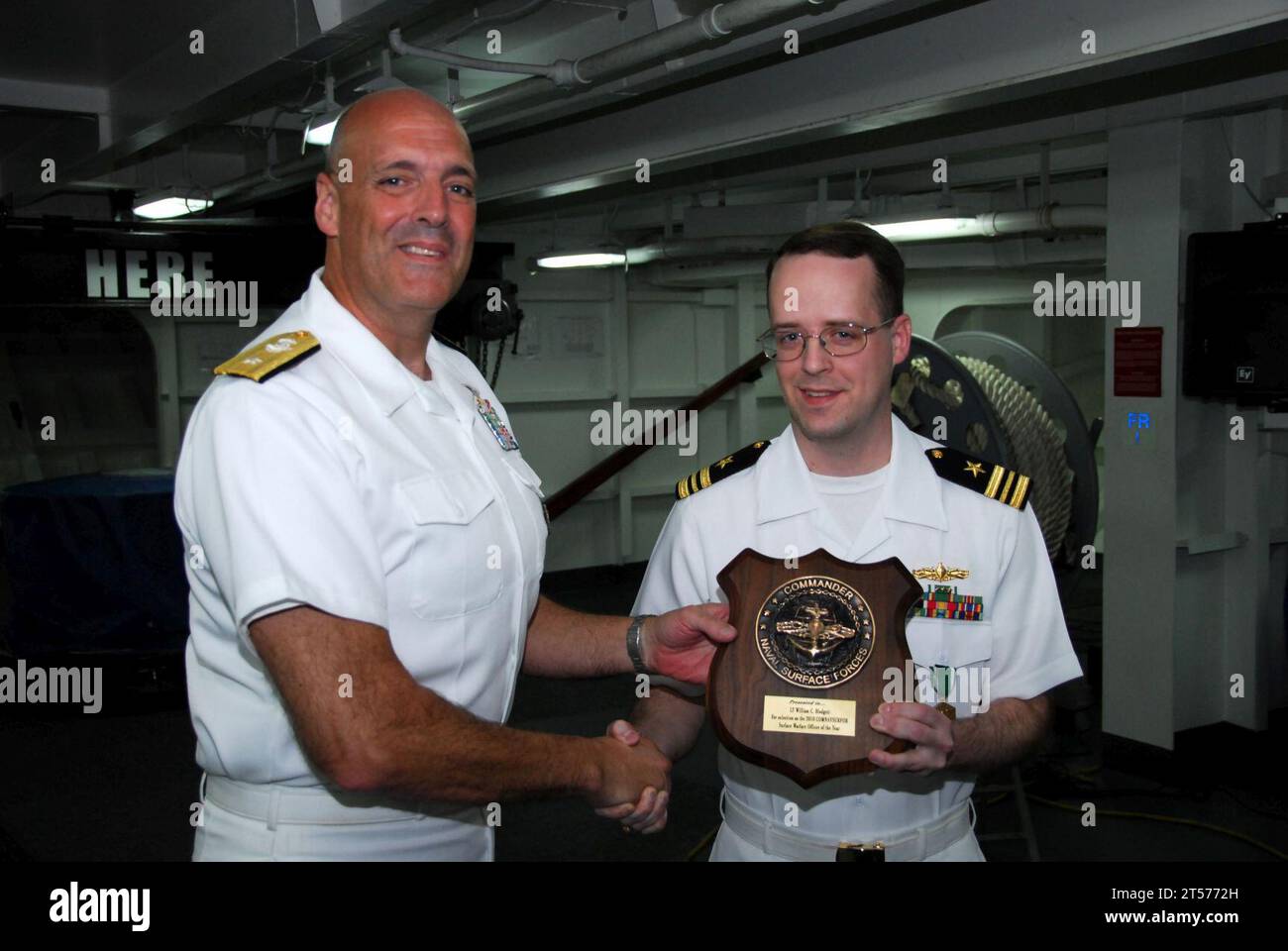 US Navy Rear Adm. Robert Girrier, commander of Carrier Strike Group ...