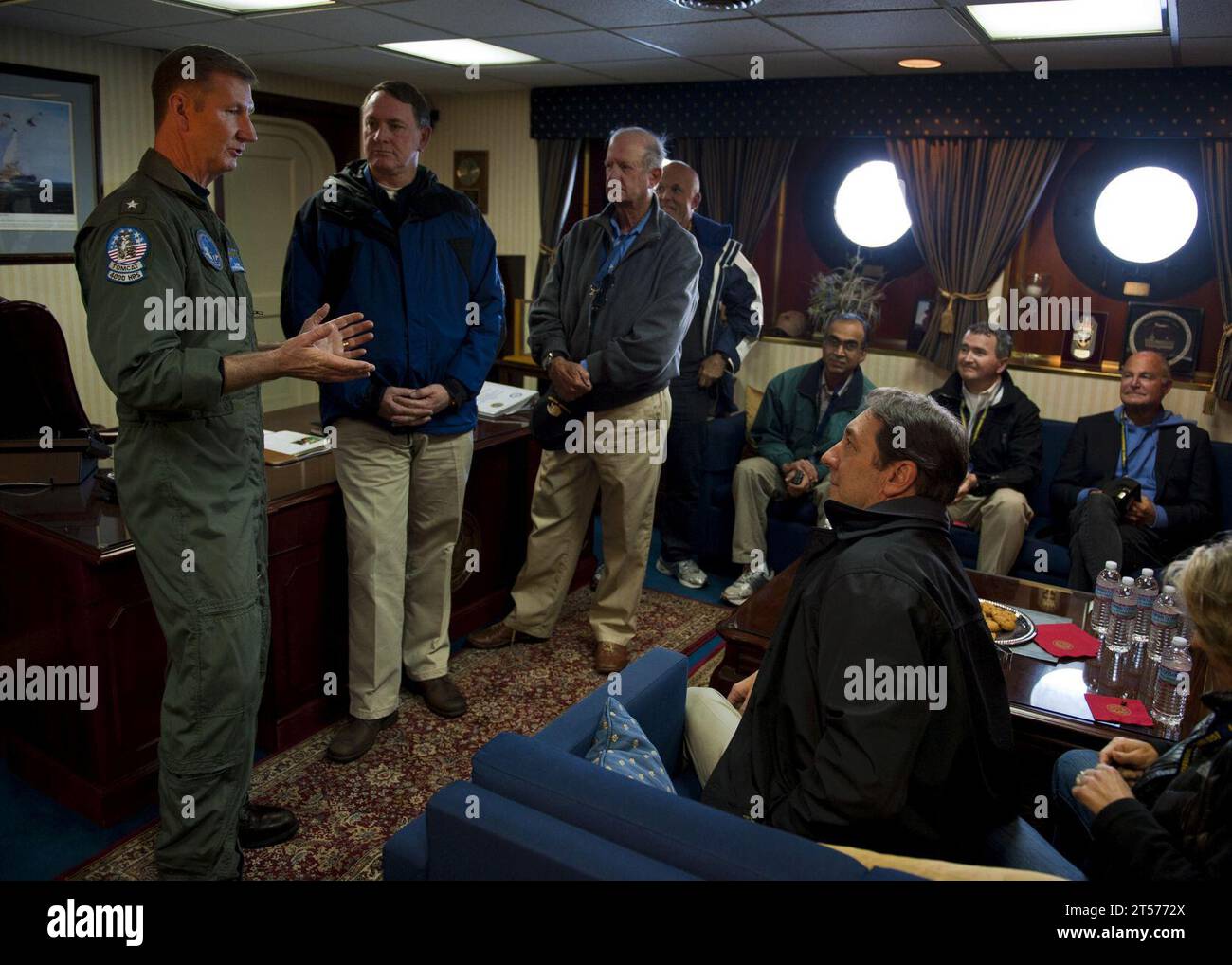US Navy Rear Adm. Walter E. Carter, commander of Carrier Strike Group ...