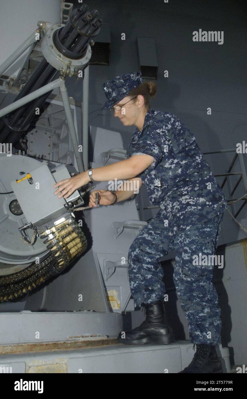US Navy Sailor inspects weapons system aboard USS Enterprise.jpg Stock ...