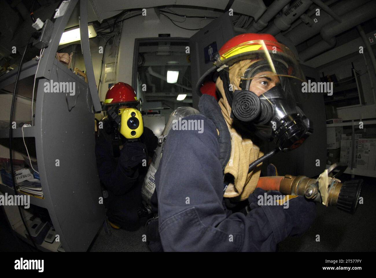 US Navy Sailors aboard the amphibious command ship USS Blue Ridge (LCC ...