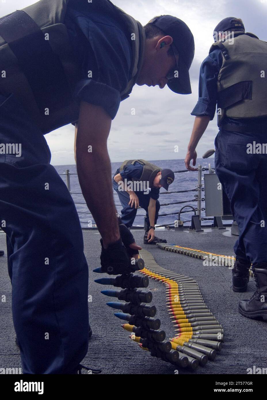 US Navy Sailors aboard the Arleigh Burke-class guided-missile destroyer USS Fitzgerald (DDG 62 ...
