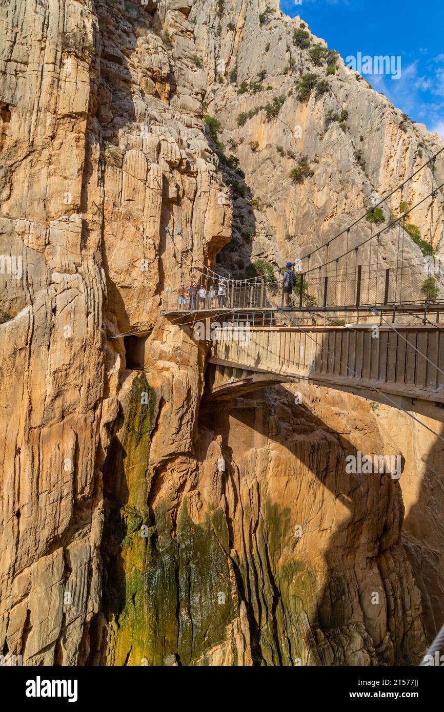 Caminito Del Rey, Spain, October 19, 2023: Visitors Walking Along the ...