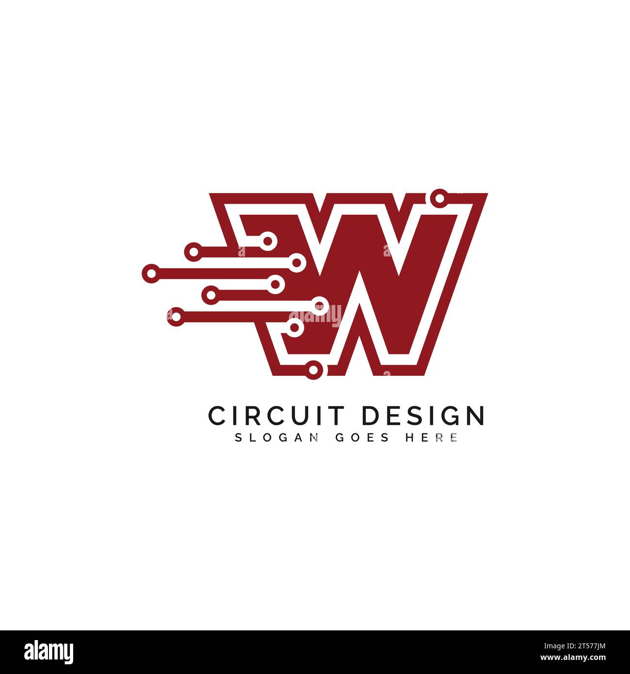 Letter W logo, Circuit shape symbol, Technology and digital abstract ...