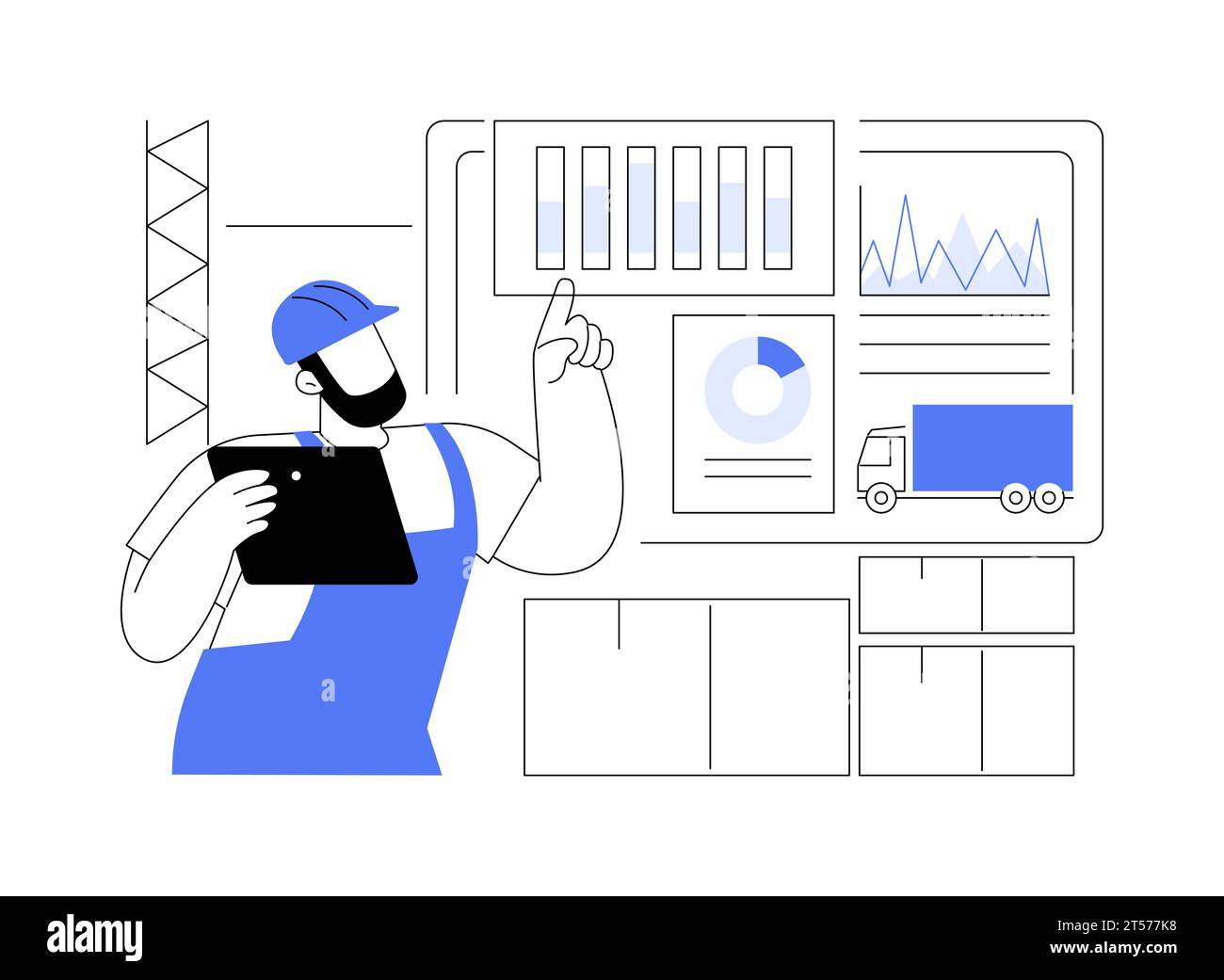 Reports and analytics isolated cartoon vector illustrations Stock ...