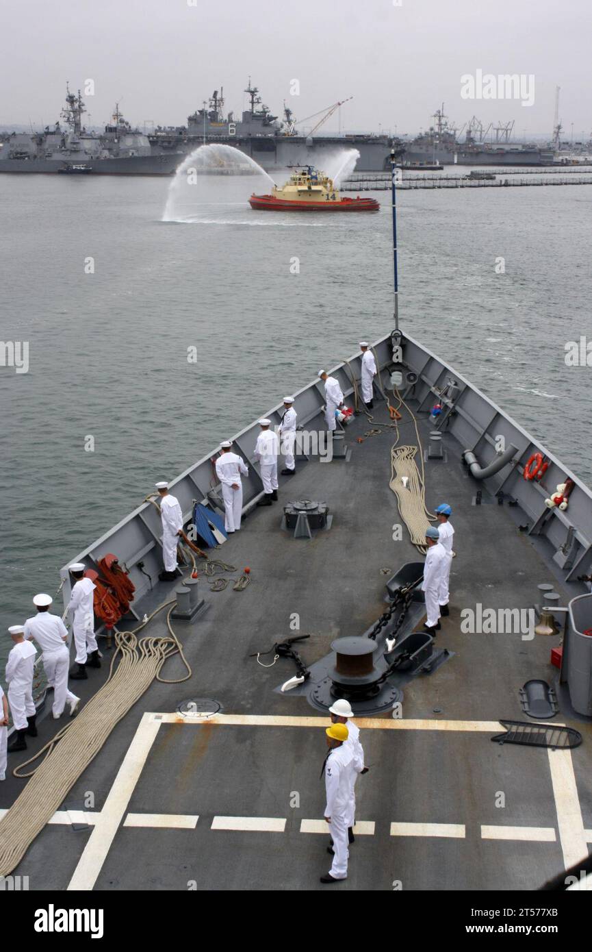 US Navy Sailors aboard the guided-missile frigate USS Thach (FFG 43 ...