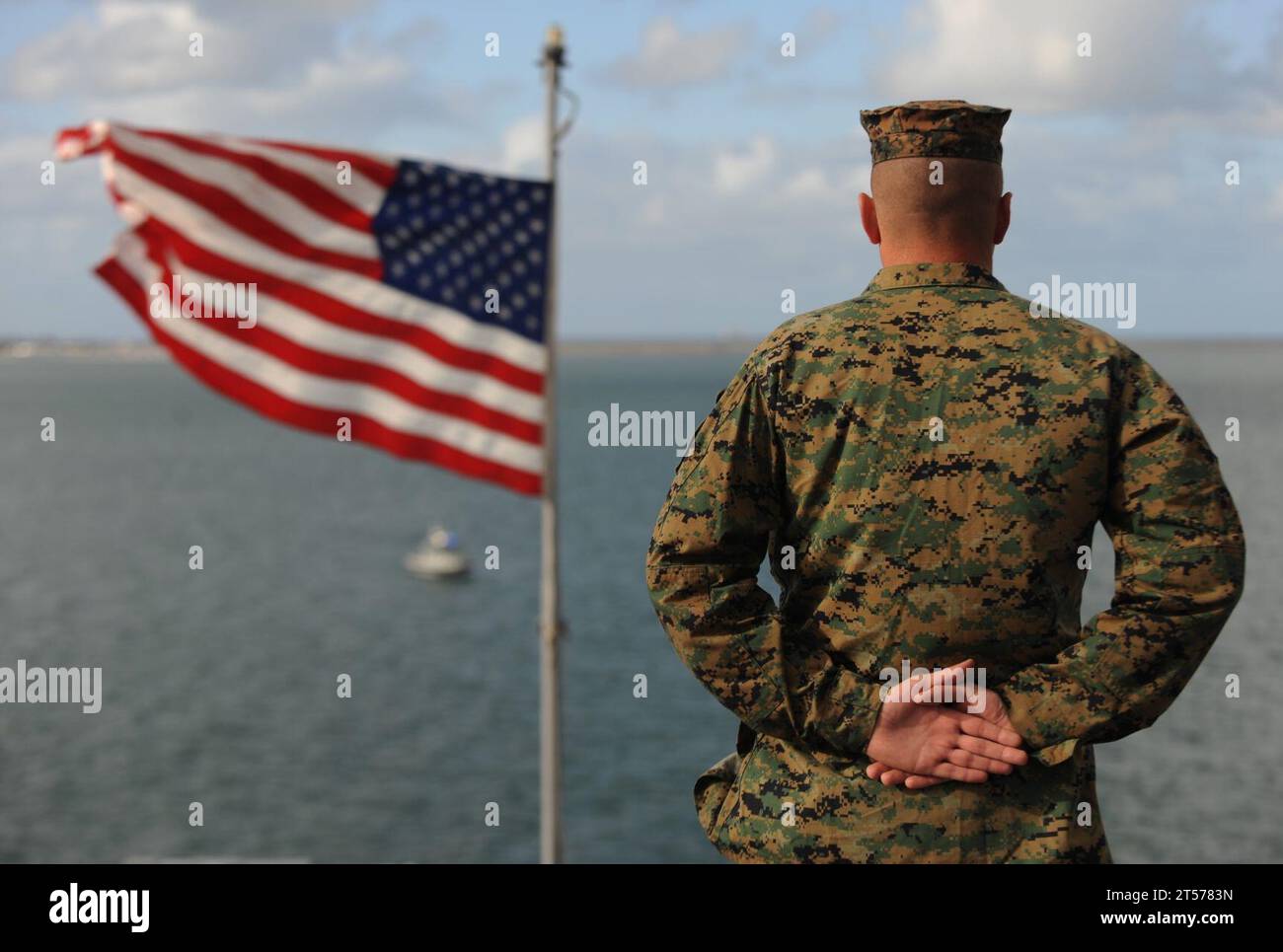 US Navy Sailors and Marines aboard USS Bonhomme Richard (LHD-6) man the ...