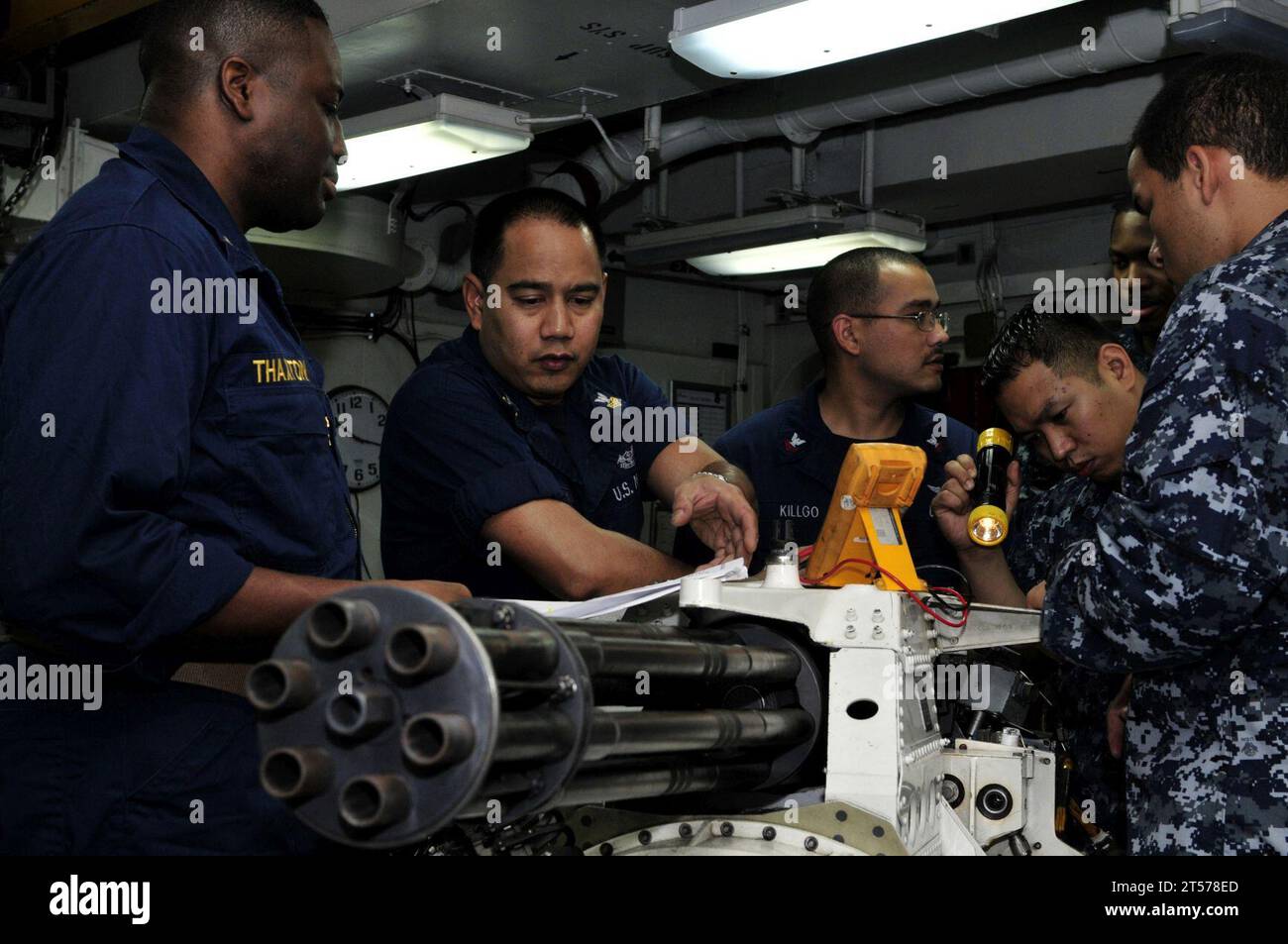 US Navy Sailors assigned to the aircraft intermediate maintenance ...