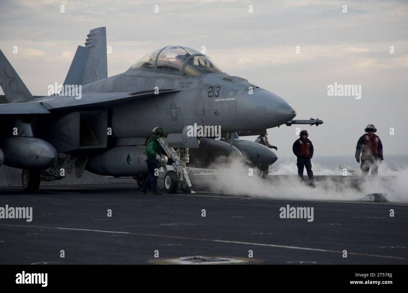 US Navy Sailors assigned to the Kestrels of Strike Fighter Squadron ...