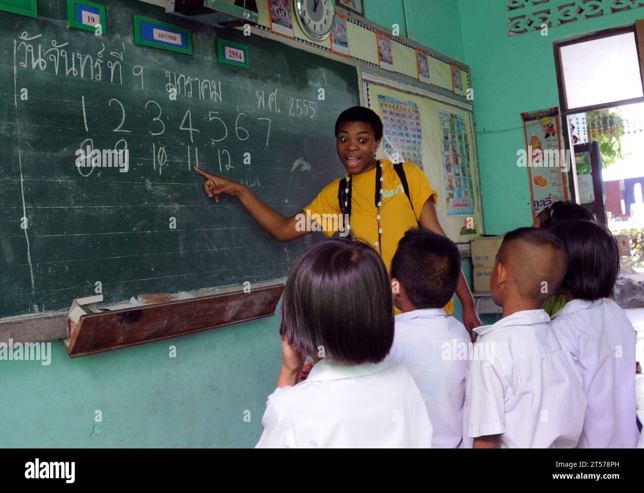 US Navy Sailors assigned to the Nimitz-class aircraft carrier USS ...
