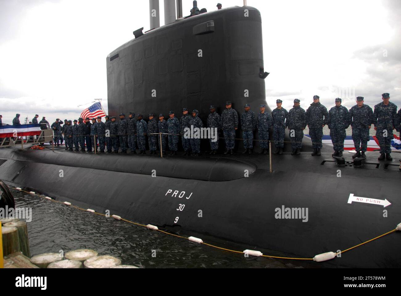 US Navy Sailors assigned to the Virginia-class attack submarine Pre ...