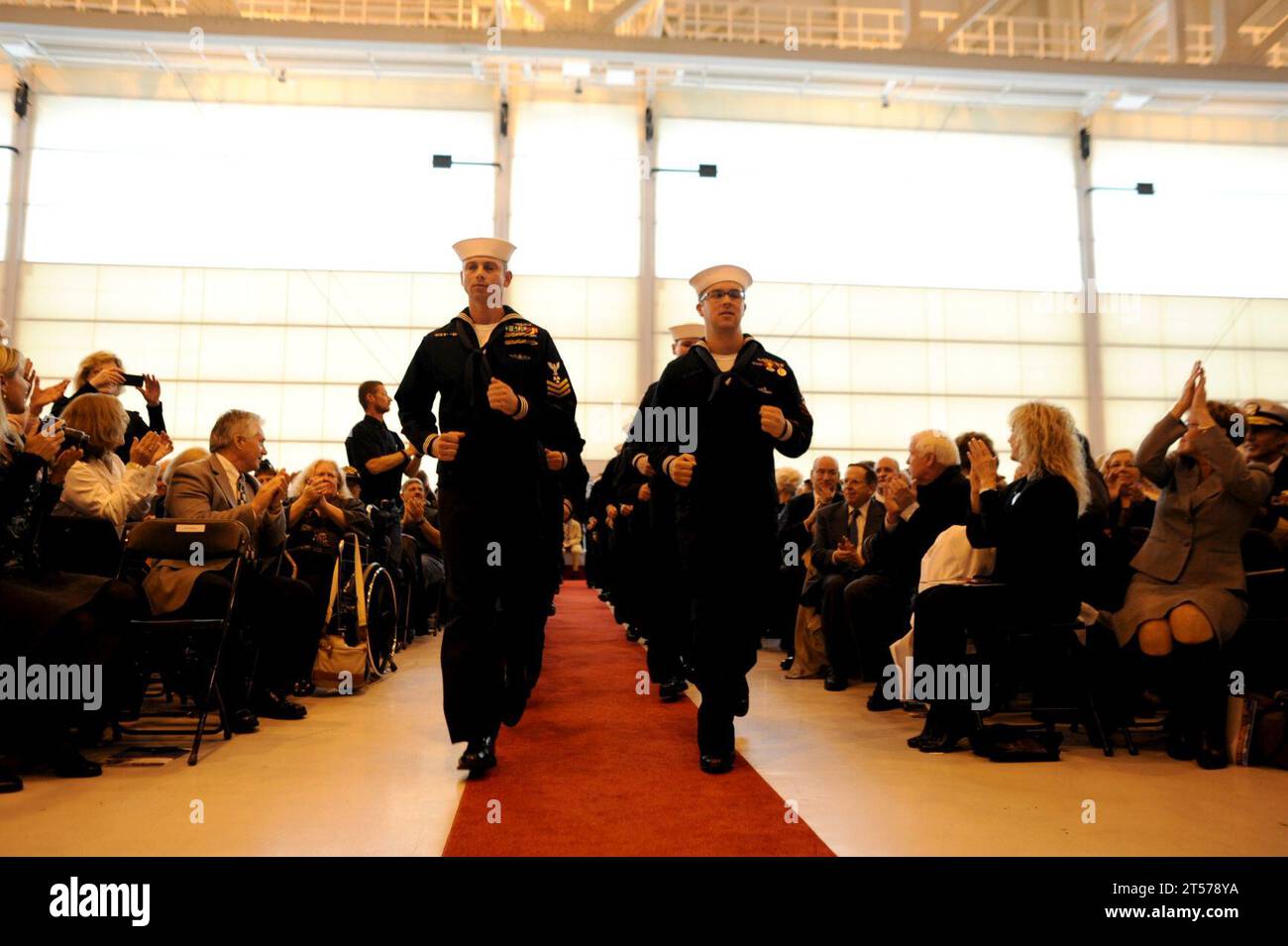 US Navy Sailors assigned to the Virginia-class attack submarine USS ...