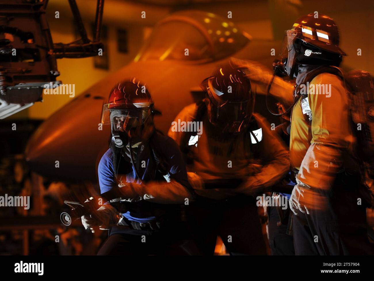 Hangar bay fire drill hi-res stock photography and images - Alamy