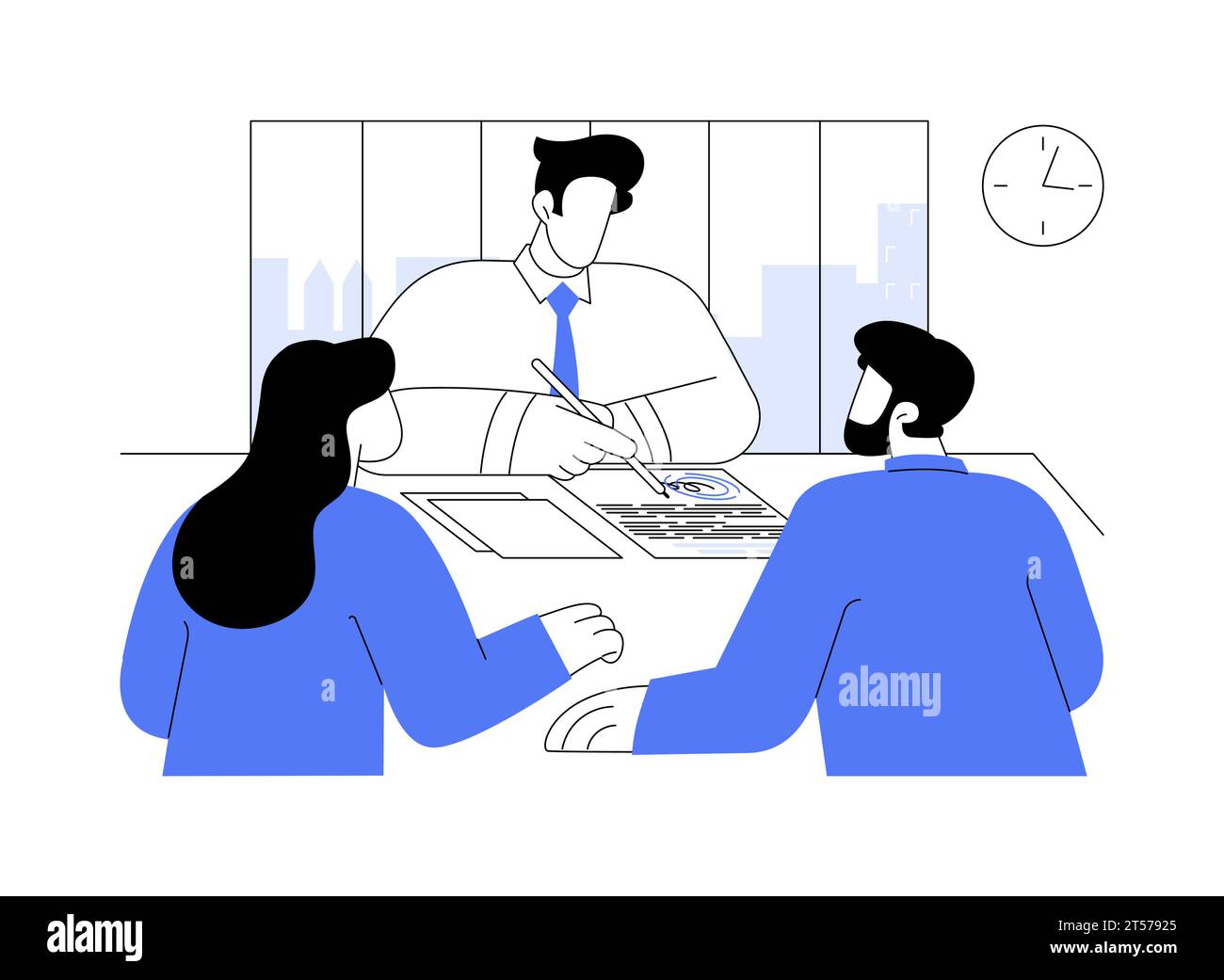 Signing contracts isolated cartoon vector illustrations Stock Vector ...