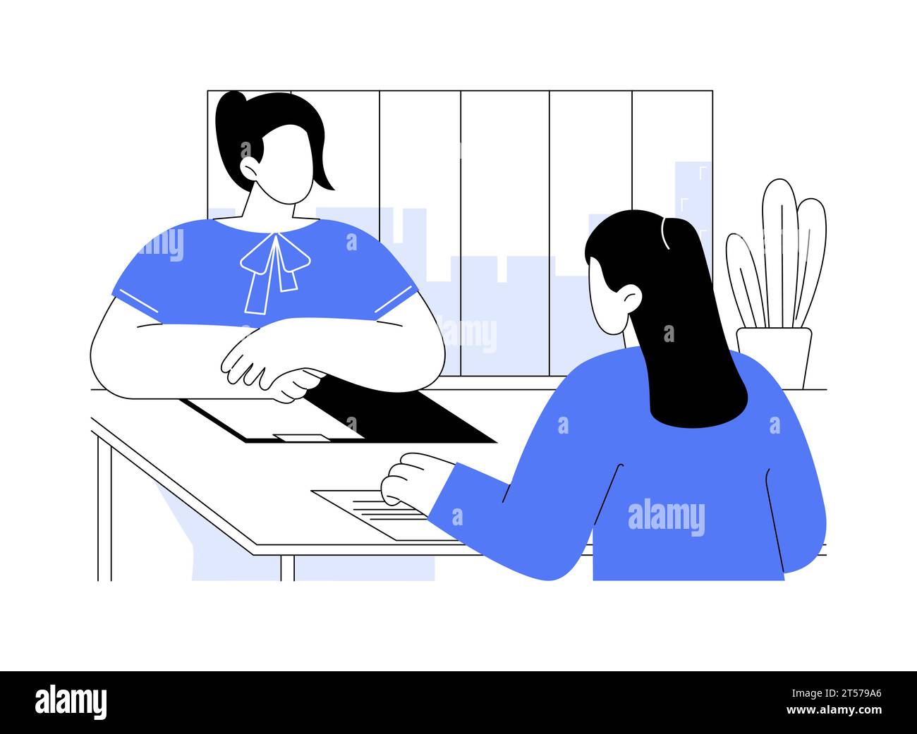 Interviewing candidate isolated cartoon vector illustrations Stock ...