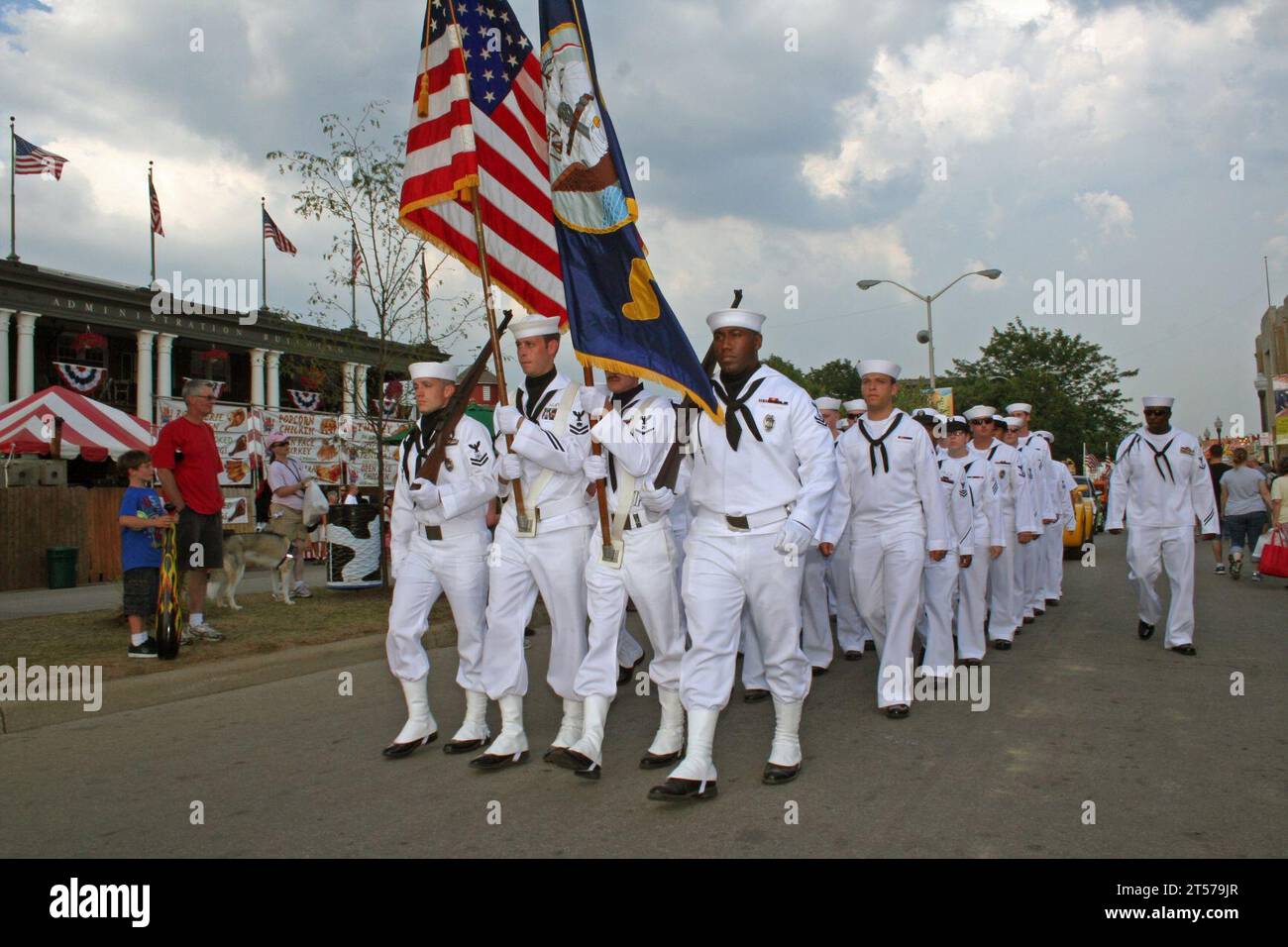 US Navy Sailors march in the Indiana State Fair.jpg Stock Photo - Alamy