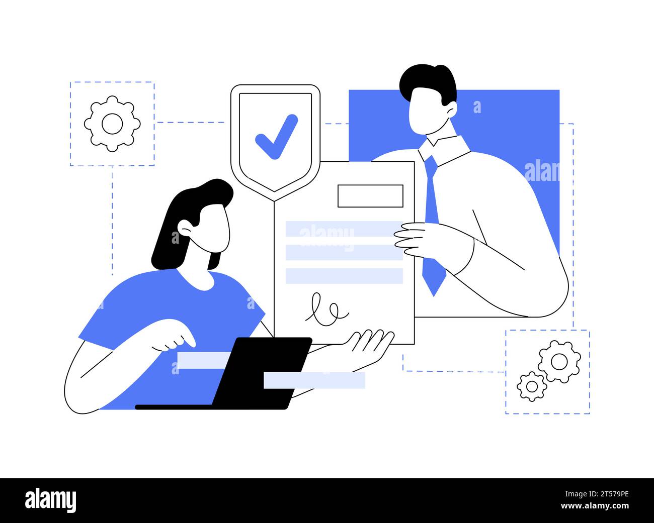 Smart contract isolated cartoon vector illustrations Stock Vector Image ...