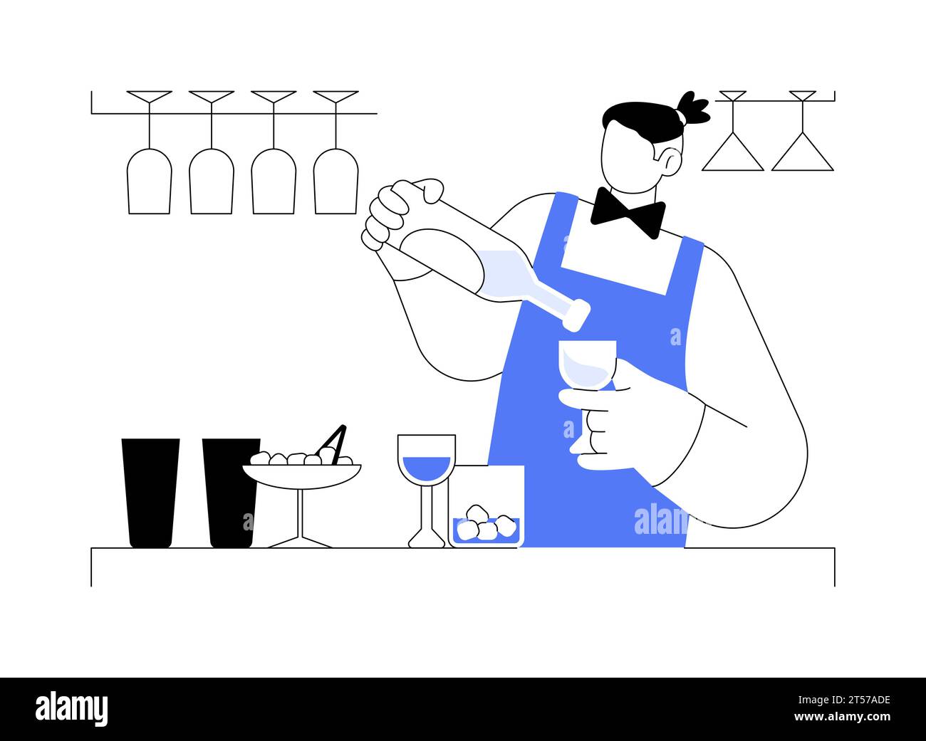Mixing cocktail ingredients abstract concept vector illustration Stock ...