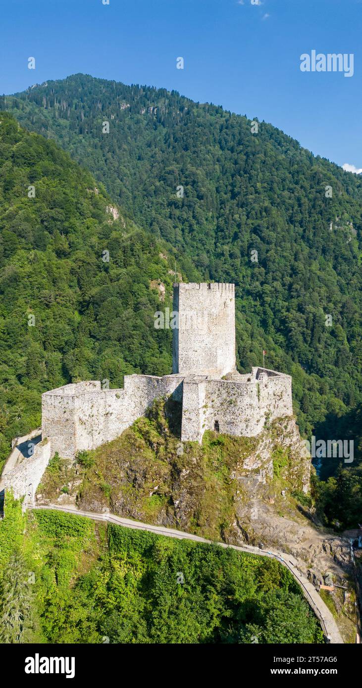 Zil castle. Historical castle located in Rize, Turkey. Medieval castle ...