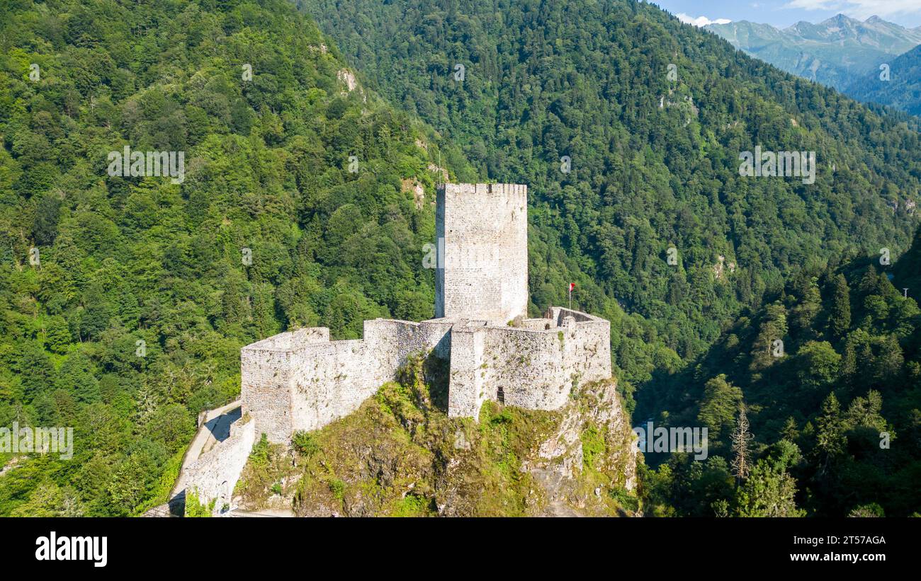 Zil castle. Historical castle located in Rize, Turkey. Medieval castle ...