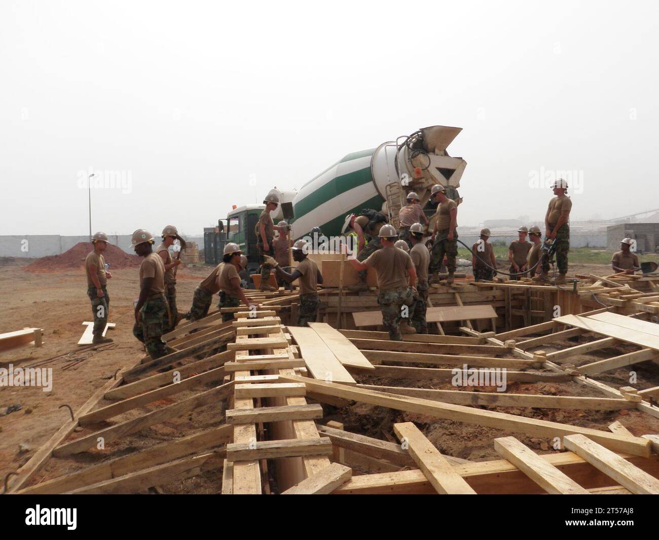 US Navy Seabees assigned to Naval Mobile Construction Battalion (NMCB ...