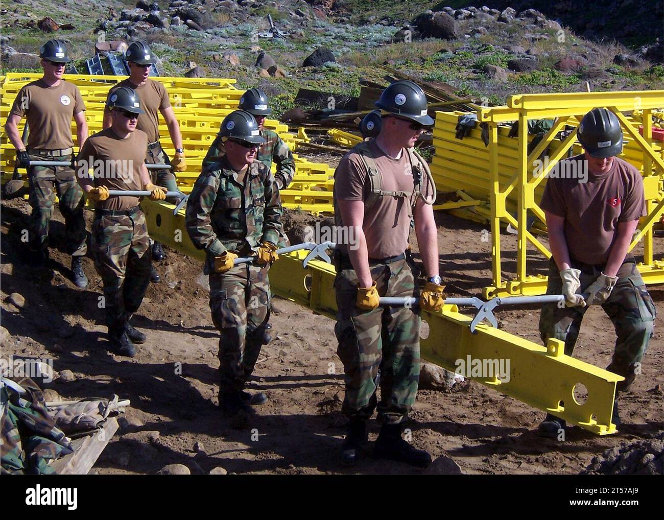 US Navy Seabees assigned to Naval Mobile Construction Battalion (NMCB ...