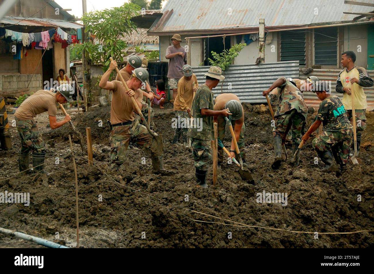 US Navy Seabees assigned to Naval Mobile Construction Battalion (NMCB ...