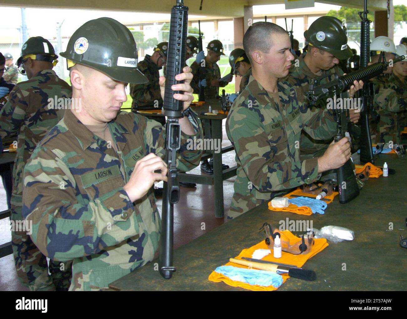 US Navy Seabees assigned to Naval Mobile Construction Battalion (NMCB ...
