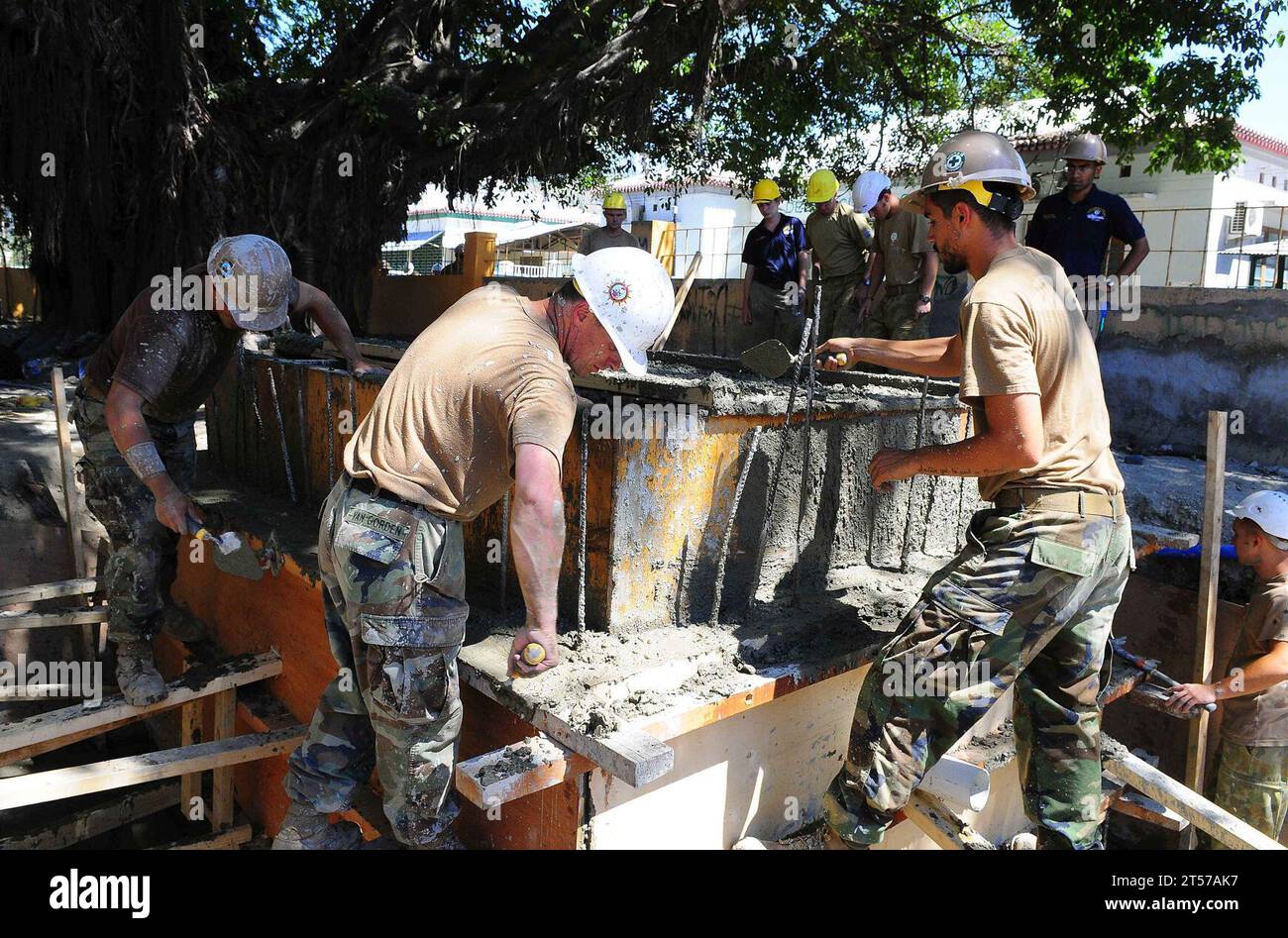 US Navy Seabees assigned to Naval Mobile Construction Battalion (NMCB ...