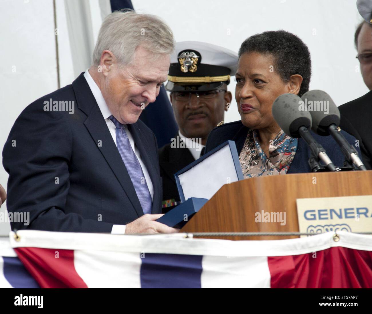 US Navy Secretary of the Navy the Honorable Ray Mabus receives a family ...