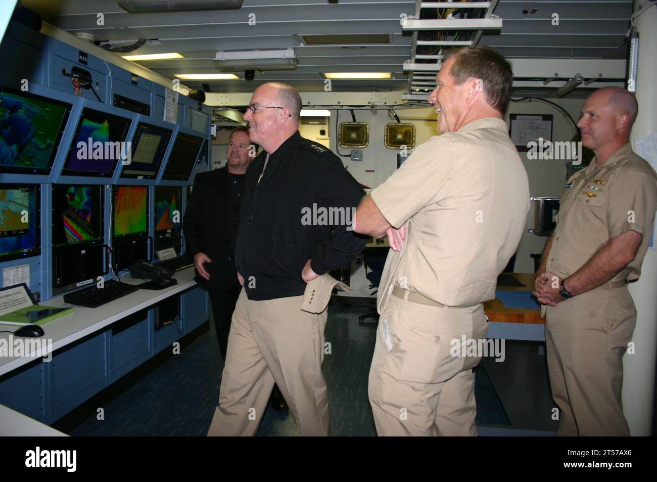 US Navy Senior military officials tour the USNS Pathfinder (T- AGS 60 ...