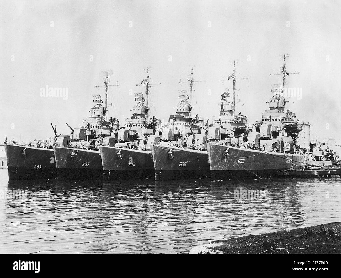 US Navy ships of Destroyer Squadron 17 at anchor c1943.jpg Stock Photo ...