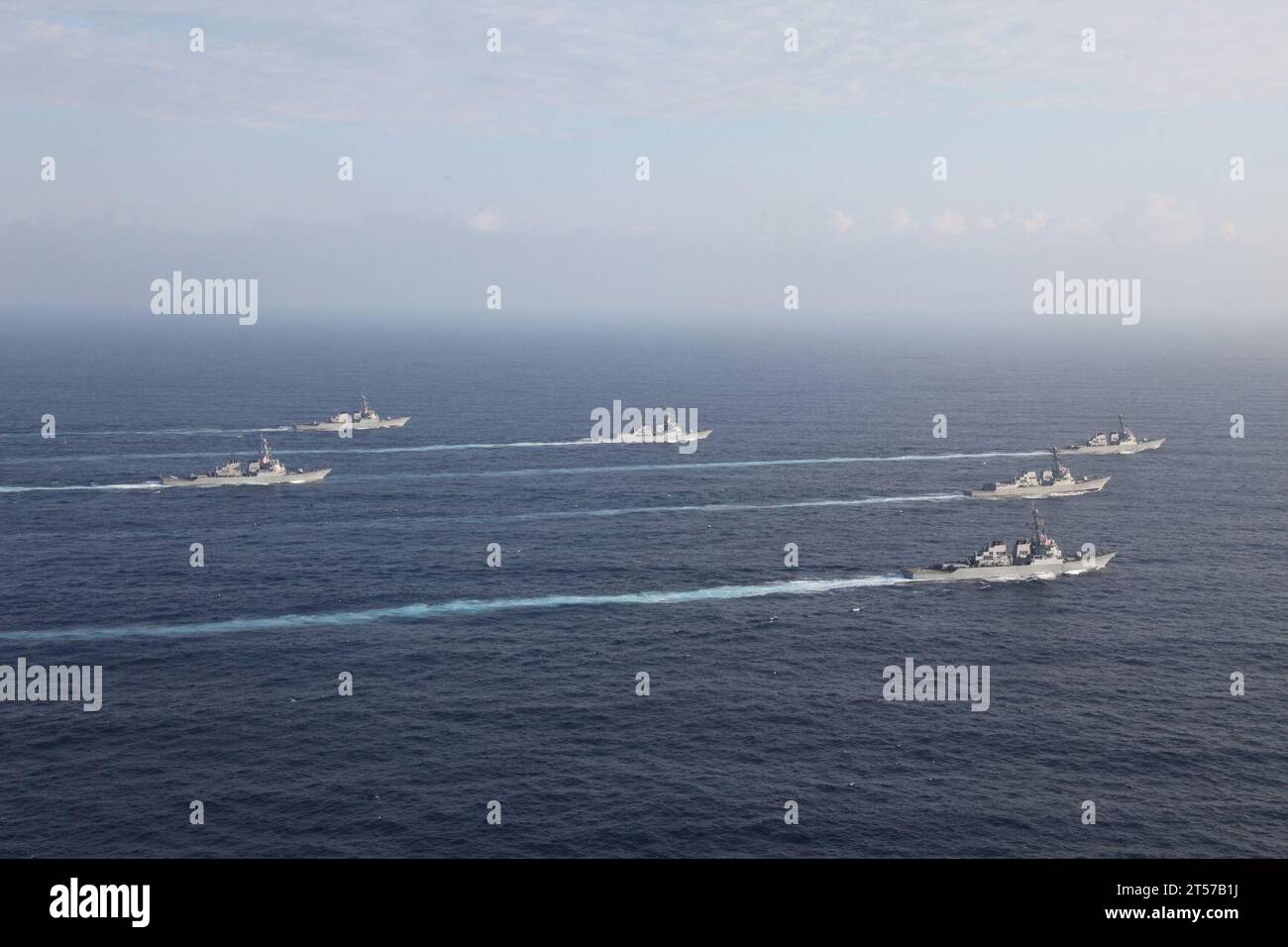 US Navy Six of the seven ships assigned to Destroyer Squadron (DESRON ...