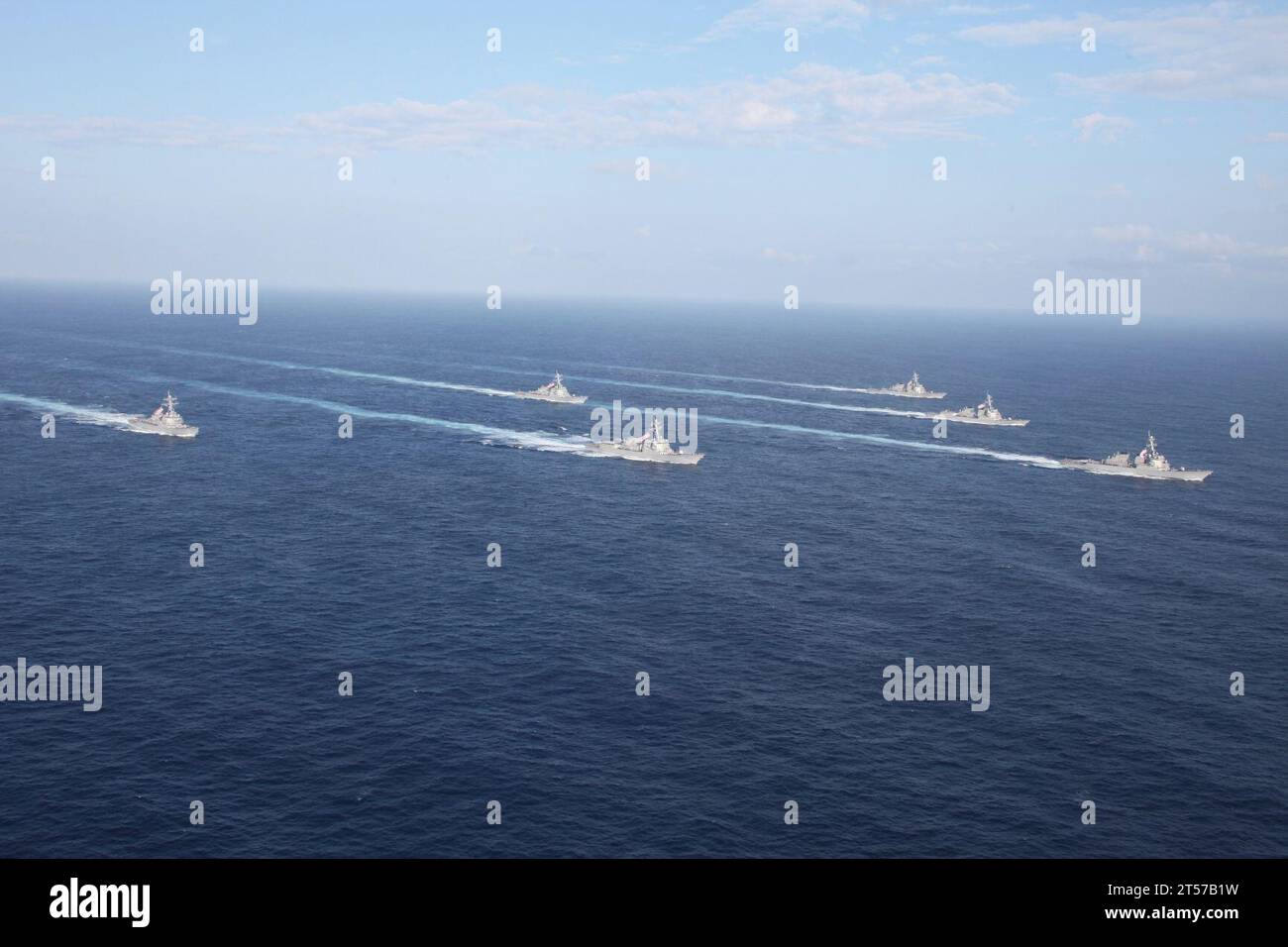 US Navy Six of the seven ships assigned to Destroyer Squadron (DESRON ...