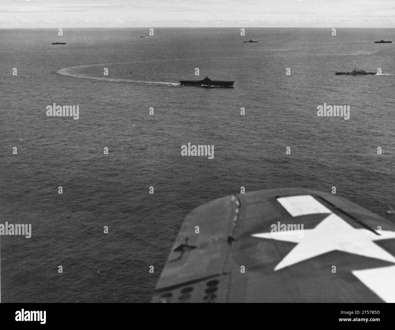 US Navy Task Force 50 underway to the Gilbert Islands in November 1943 ...