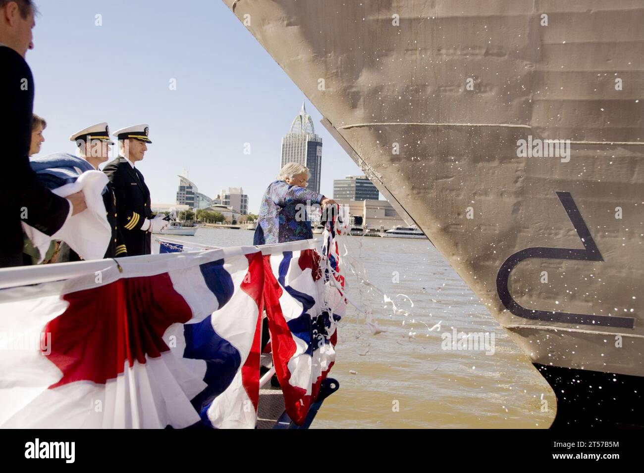 US Navy Susan Ring Keith christens the littoral combat ship Pre ...